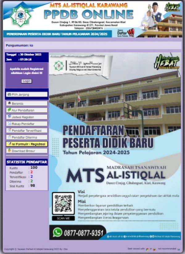 PPDB ONLINE MTS AL ISTIQLAL PPDB ONLINE MTS AL ISTIQLAL
